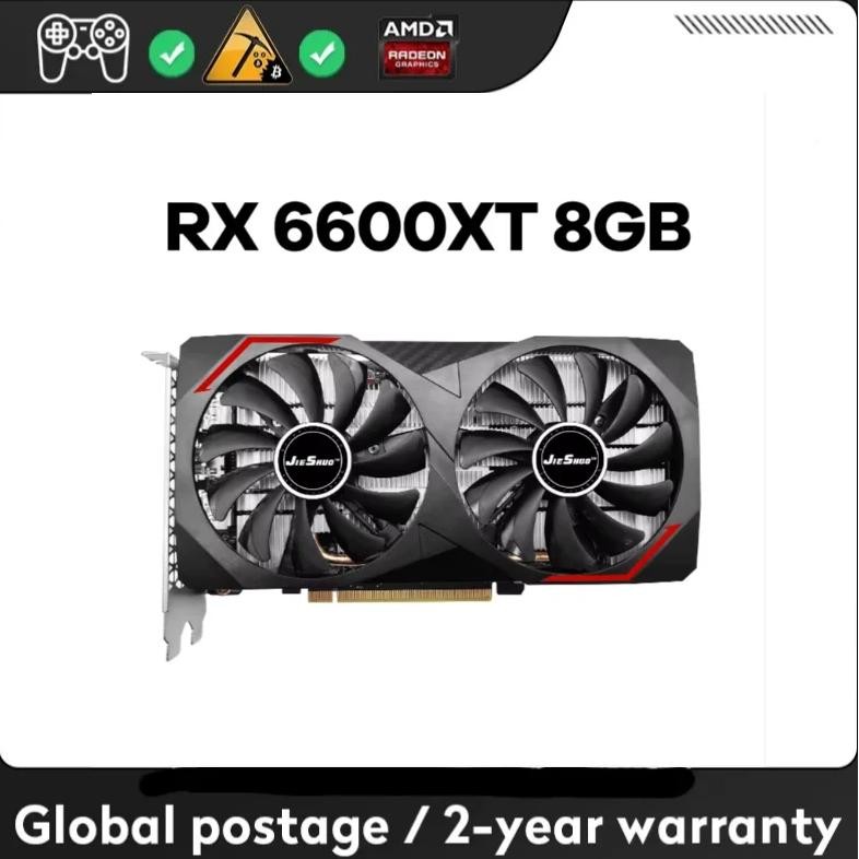 Jual jieshuo amd rx 6600xt 8gb 2048sp gaming graphics card gddr6 7nm gpu 128bit rx6600xt 8g pc ...