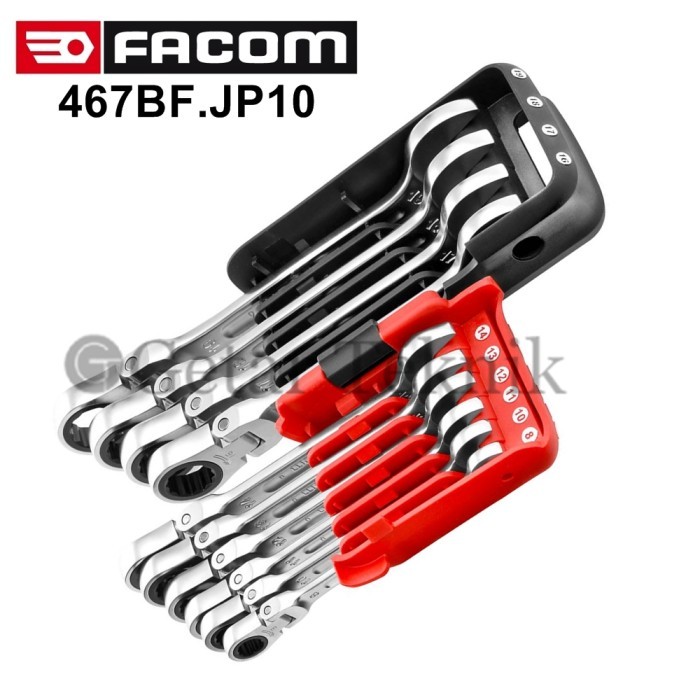 Jual Dijual!! Kunci Ring Pas Set Ratchet Flexible Facom 467BF.JP10 1set ...