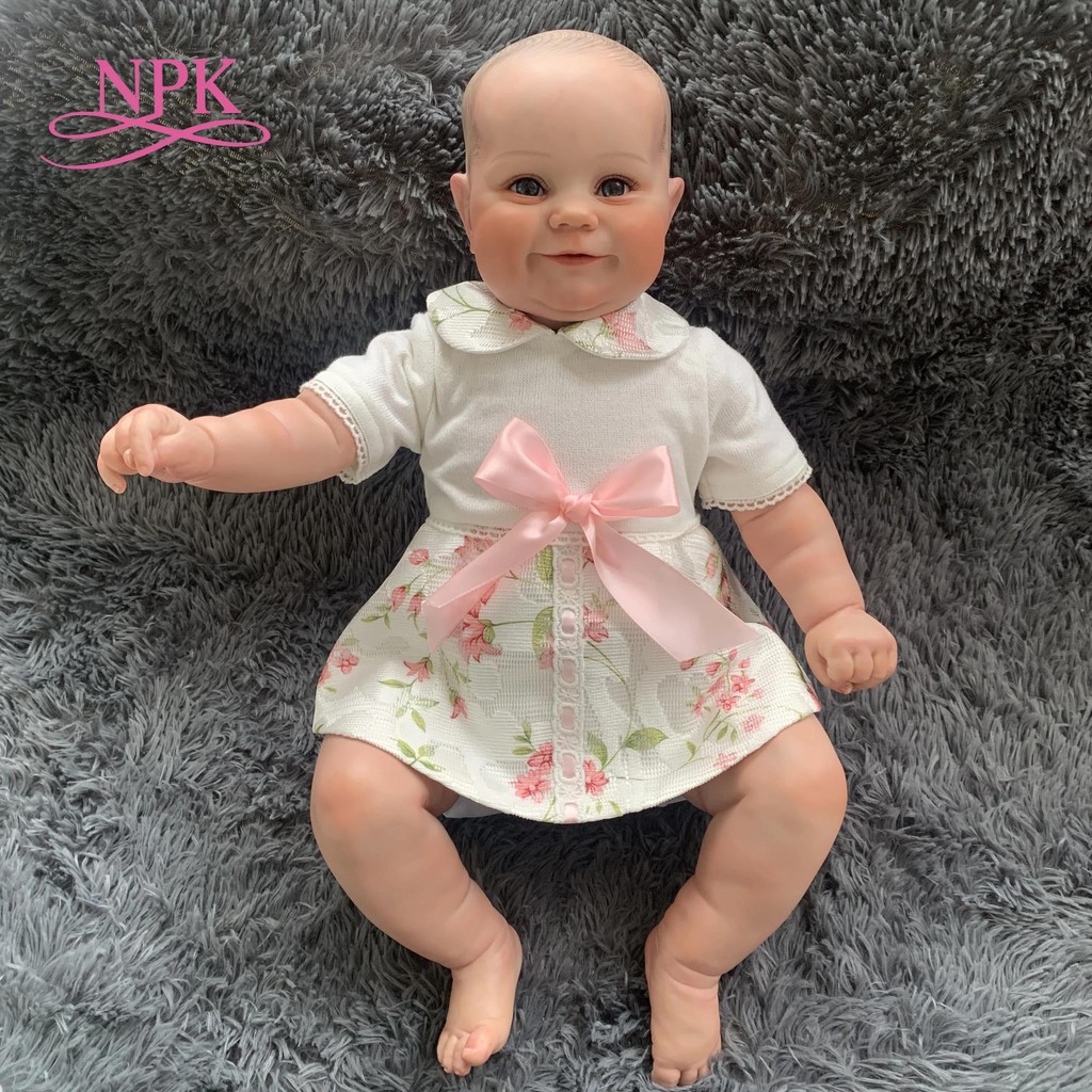 Jual 50cm reborn baby doll popular maddie fat cute face hand-drawing ...