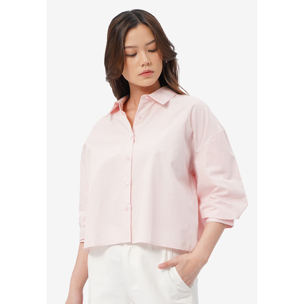 Jual COLORBOX Voluminous Sleeve Blouse Lt. Pink | Shopee Indonesia