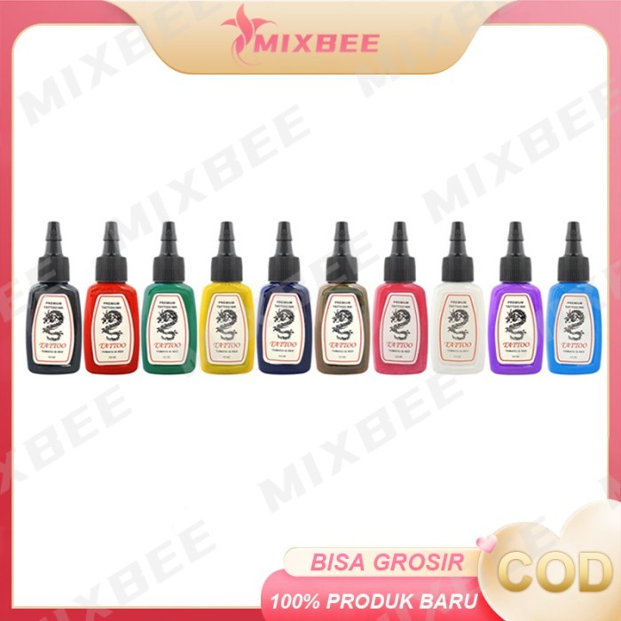 Jual GG 10 PC Tinta Tato Warna Set 15 Ml/Botol Mesin Tato Pigmen Supply ...