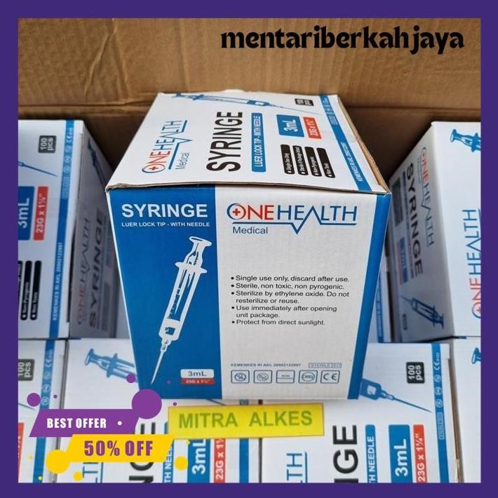 Jual SYRINGE 3CC ONEHEALTH. SPUIT 3 CC 3ML ONE HEALTH. 3 ML ONEHEALT ...