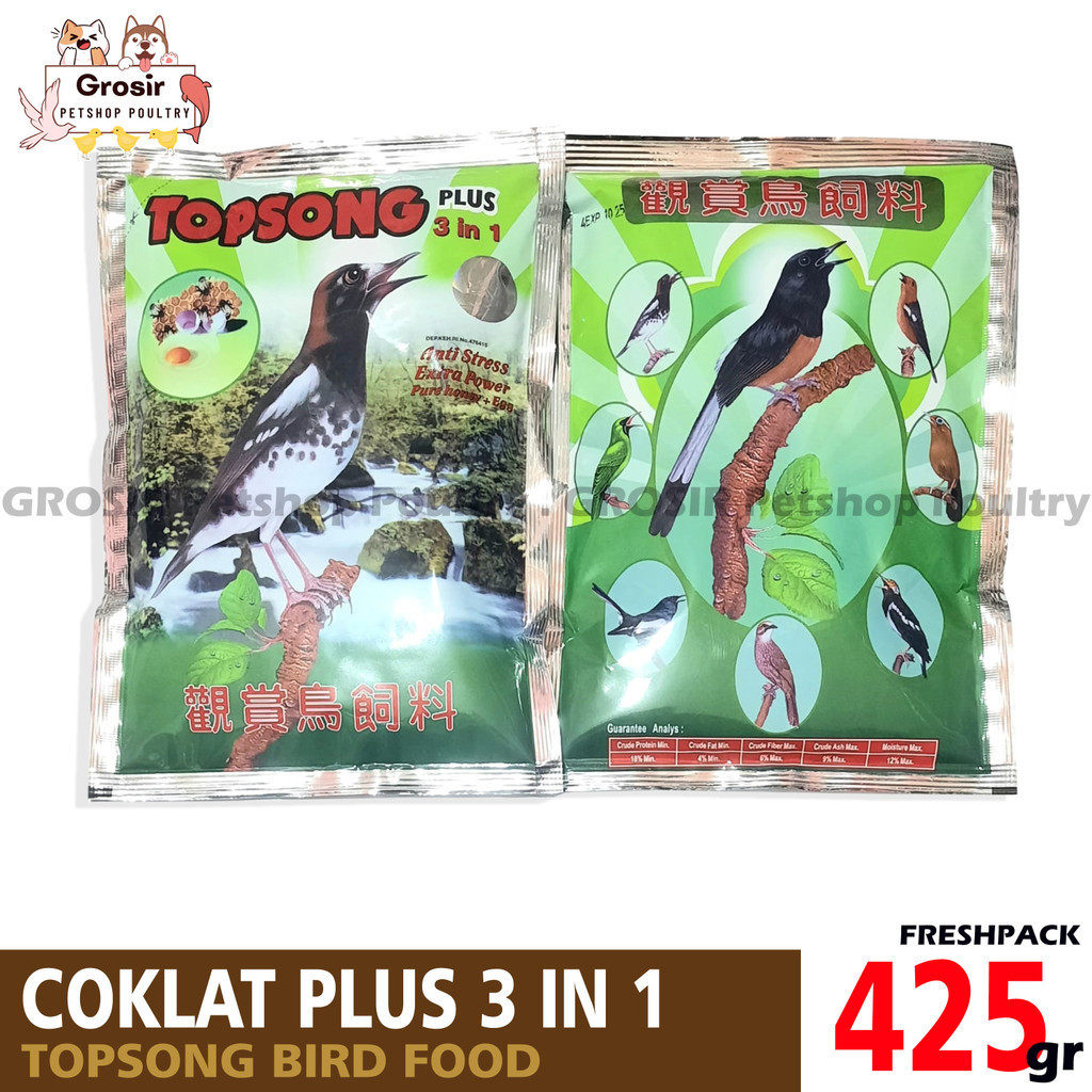 Jual PAKAN BURUNG TOPSONG COKLAT KUNING TOP SONG PLUS VOER PUR MURAI ...