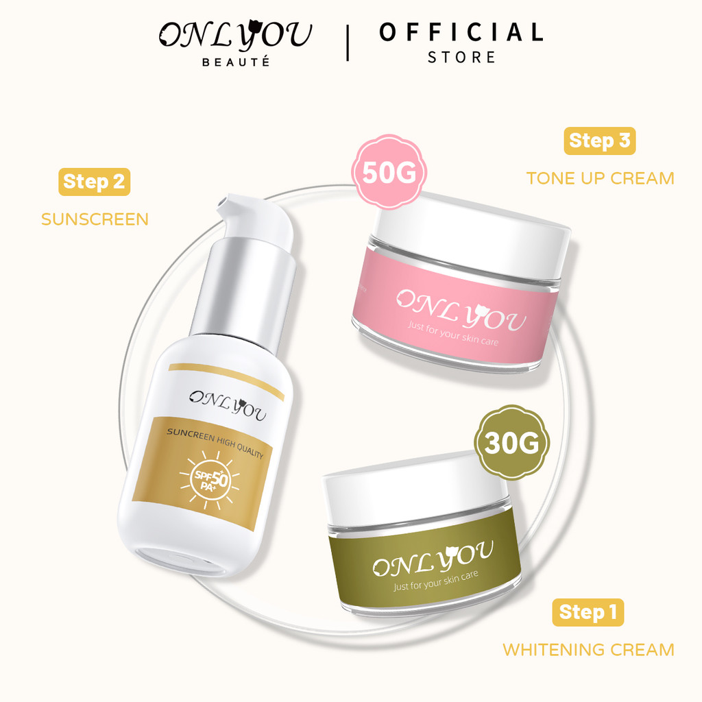 Jual ONLYOU 3Pcs Paket SPF50+ PA+ wajah UV sunblock Sunscreen 50G ...