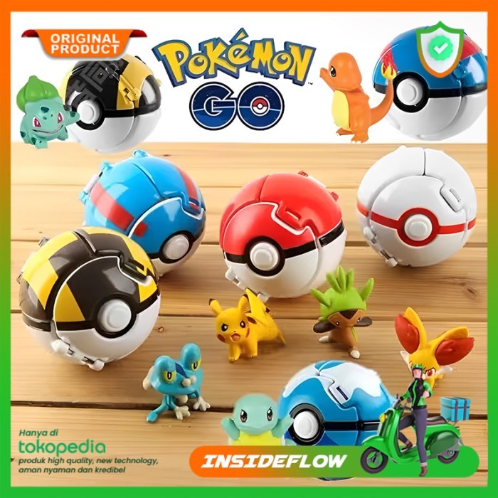 Jual Mainan Bola Pokemon Pokeball Pokemon Ball Action Figure | Shopee ...