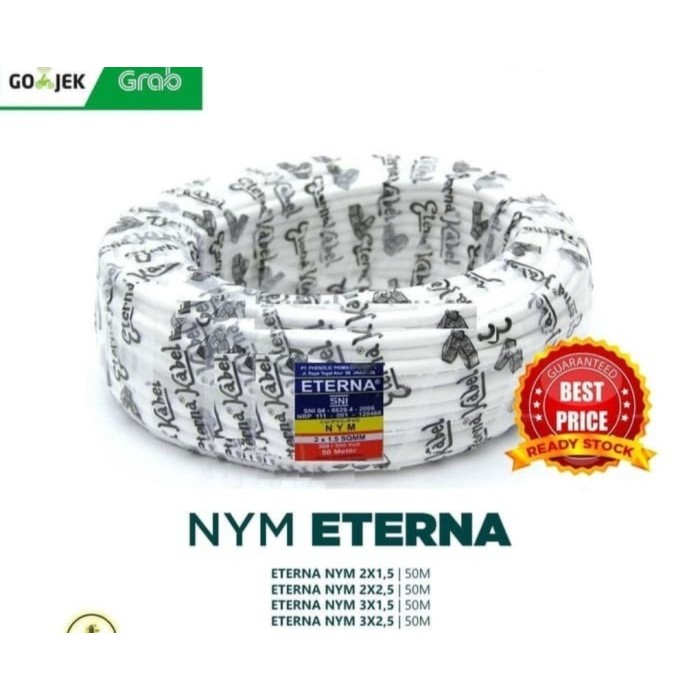 Jual Kabel Eterna Nym 2 X 1.5 Kawat Kuningan 50 Meter Per Roll | Shopee ...