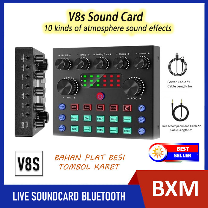 Jual Sound card V8 Mixer Bluetooth SoundCard V8 Audio Soundcard V8S ...