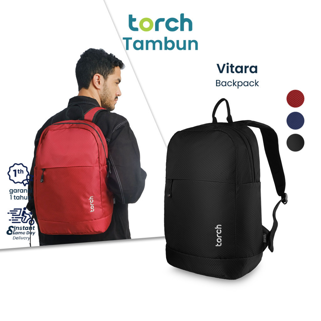 Jual TORCH Vitara Backpack Tas Ransel Laptop Daypack Simple Pria Wanita ...