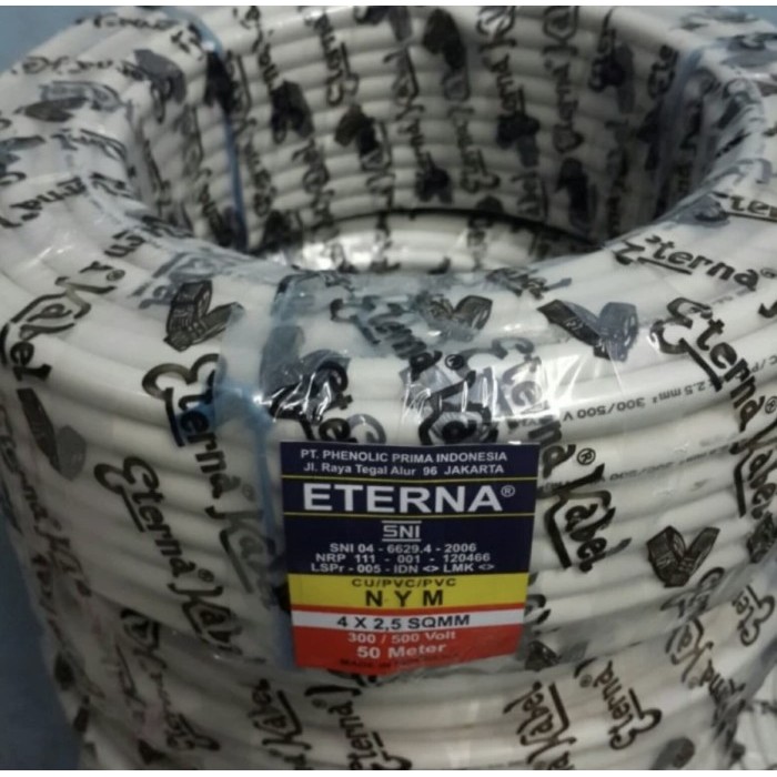 Jual Kabel Eterna Nym 4x2,5mm 1 Roll 50 Meter | Shopee Indonesia