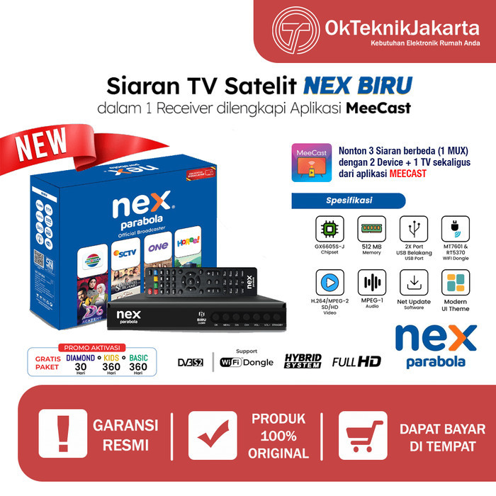 Jual Receiver Parabola Nex Parabola Biru Hybrid KuBand C Band | Shopee ...