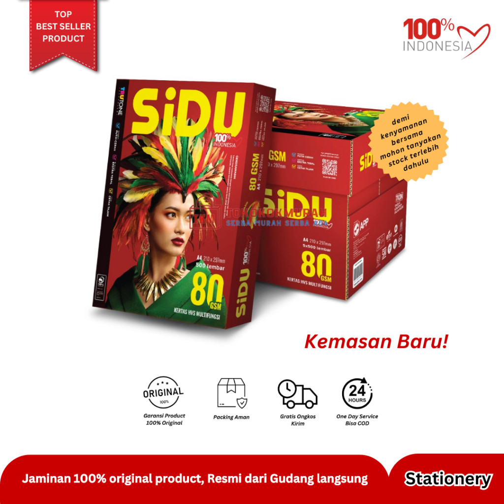 Jual KERTAS HVS Sidu A4 80 GSM BOX | Shopee Indonesia