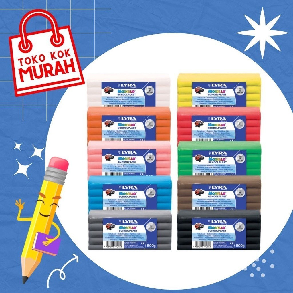 Jual LYRA MALAM/ DAS/ PLASTISIN MODELLING SCHOOLPLAST / CLAY 500 GR ...