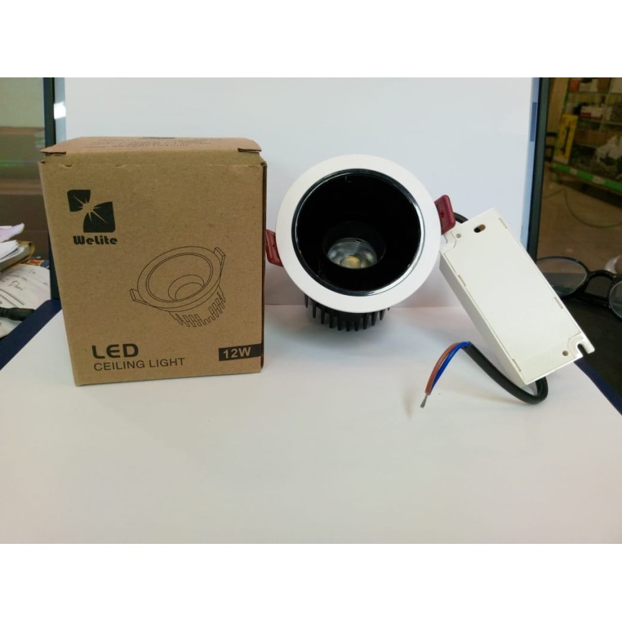 Jual Lampu Downlight Spotlight LED COB 12W Reflector Hitam 12 Watt 3000k 4000k 6500k WELITE ...