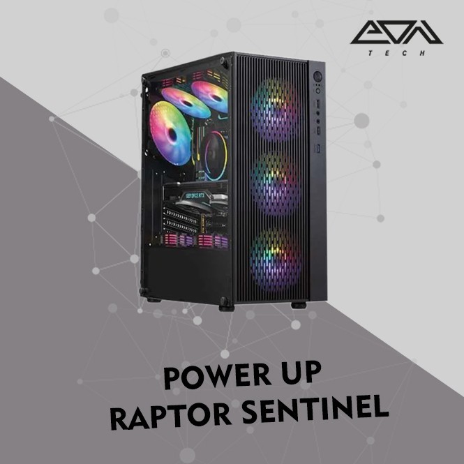 Jual Power Up Raptor Sentinel PC Gaming Case Casing ATX Free 3Fan RGB ...