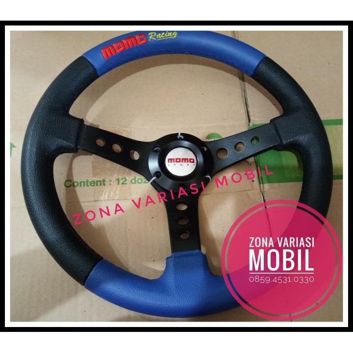 Jual TERMURAH STIR STEER RACING MOBIL UNIVERSAL MOMO RACING 14 INCH ...