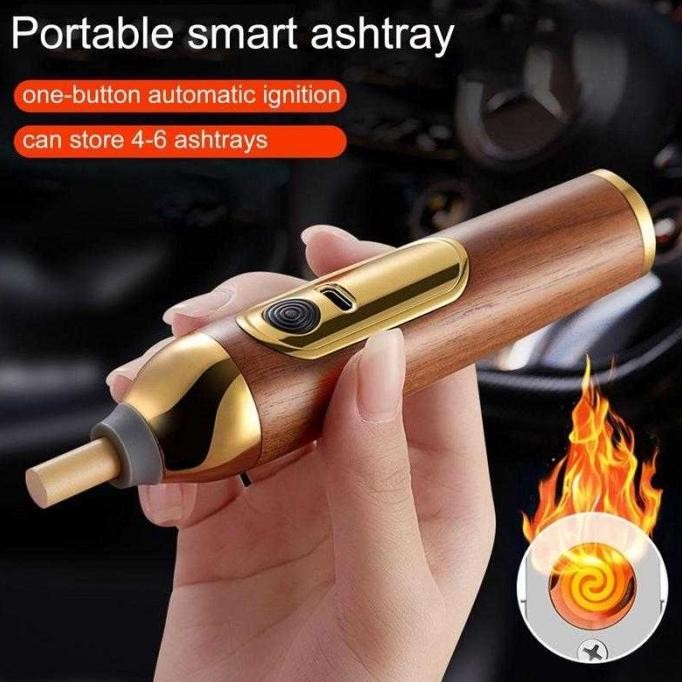 Jual Asbak Portable Kayu Unik Korek Pipa Ashtray Cigar3In1 Car Mobil ...