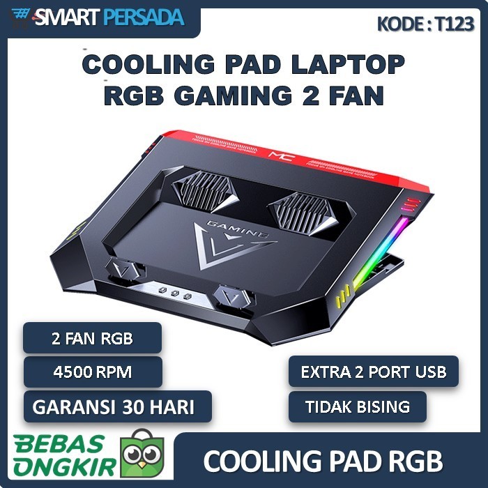 Jual Kipas Laptop Cooling coling Pad 2 Colling Fan LED RGB Notebook ...