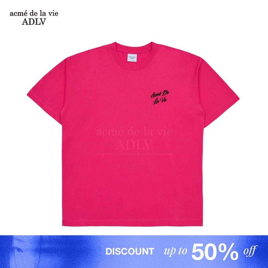 Jual [ADLV] Script Logo Printing Short Sleeve T-Shirt Pink - Kaos ...