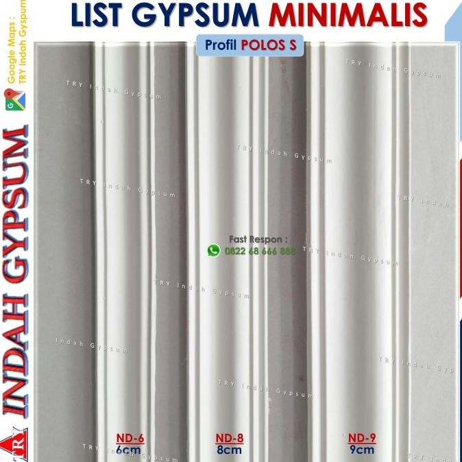 Jual LIST PROFIL GYPSUM (MINIMALIS) POLOS S 6CM - ORIGINAL TRYINDAH ...