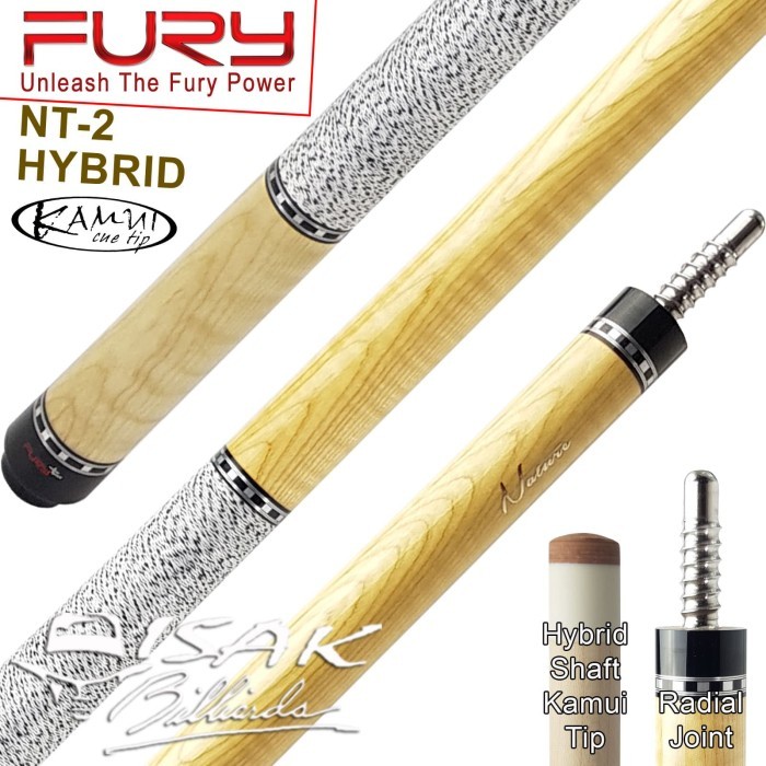 Jual Fury Hybrid NT-2 Cue - Low Deflection Shaft Stick Billiard Kamui ...
