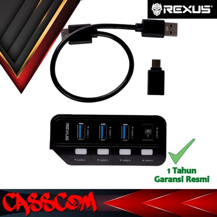 Jual USB HUB 7 Port Rexus RXH-332 V3.0 4port +V2.0 3Port + Type C RXH332 | Shopee Indonesia