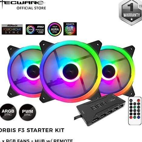 Jual Sale Tecware Orbis F3 Starter Kit - 3 Fans Pwm Argb With Remote ...