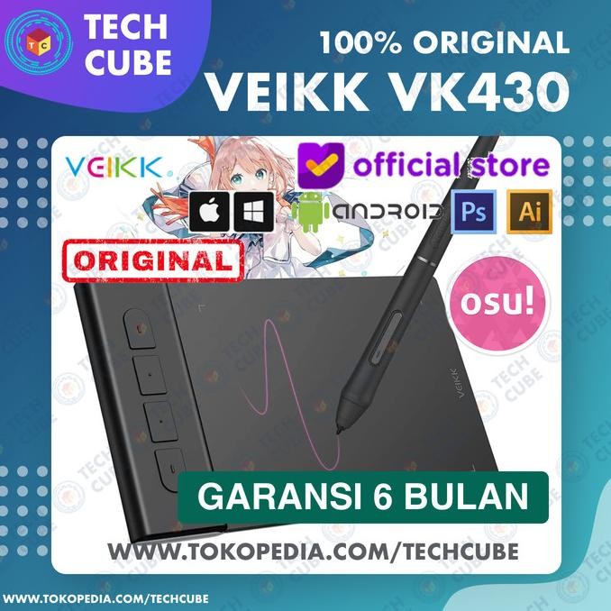 Jual VEIKK VK430 DIGITAL GRAPHIC DRAWING PEN TABLET OSU ALTR S640 VK640 ...