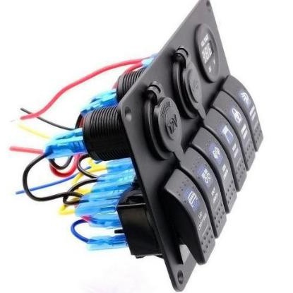 Jual SWITCH SAKLAR 6 PANEL OFFROAD RACING LED LIGHT BAR WINCH VOLT ...