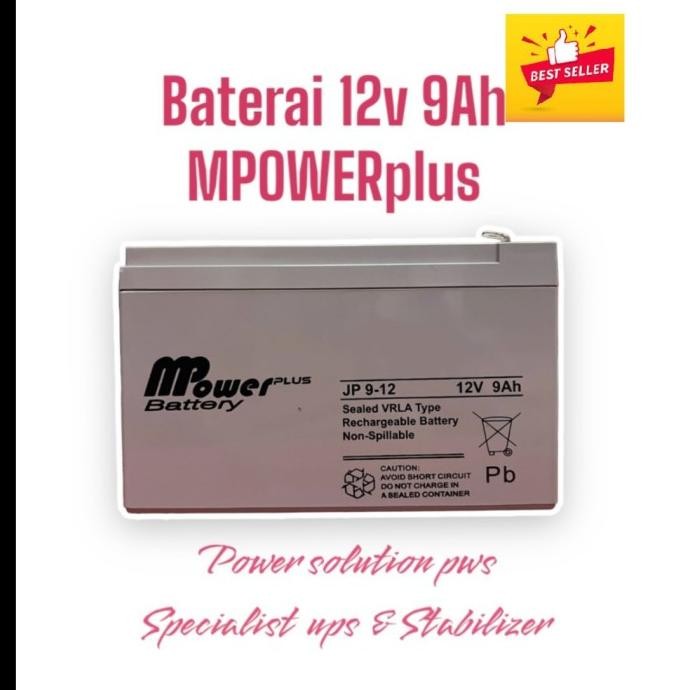 Jual Accu Aki Battery Baterai kering ups Mpower plus 12v 9Ah JP 9-12 ...