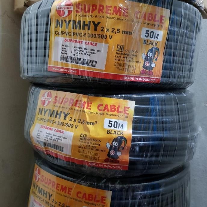 Jual Produk Baru!! Kabel Listrik Flexible Hitam NYYHY 2x2.5 SUPREME ...