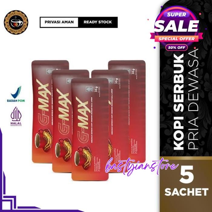 Jual G-MAX KOPI GINSENG GMAX 1 SACHET KOPI STAMINA PRIA PRODUK PILIHAN | Shopee Indonesia