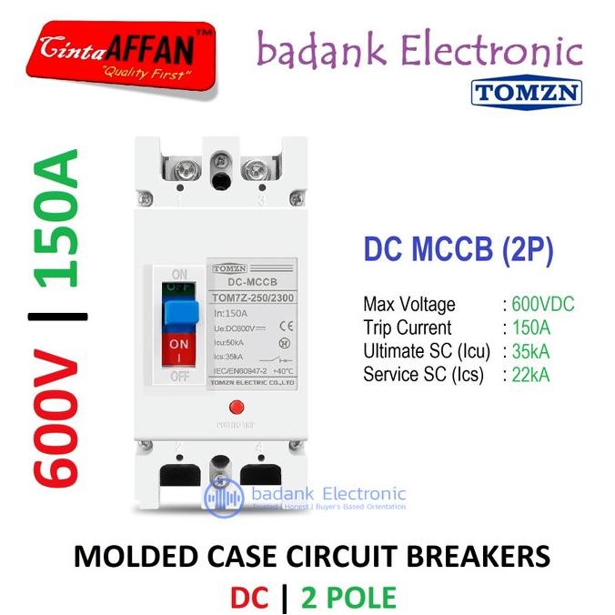 Jual HARGA DISC - MCCB DC 2P 150A 600V Molded Case Circuit Breaker ...
