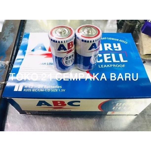 Jual Baterai ABC BIRU Tipe R20S 1 BOX isi 24 PCS | Batre ABC BIRU R20 D ...