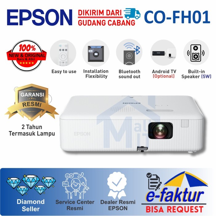 Jual Proyektor EPSON CO FH01 CO-FH01 COFH01 FULL HD 1080p Home Theater ...