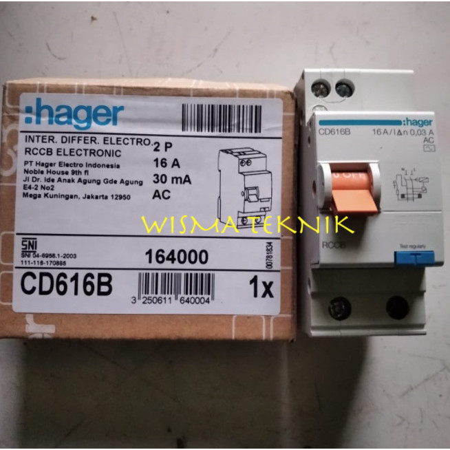 Jual Elcb / Rccb 2P 16A Hager Type Cd616B | Shopee Indonesia