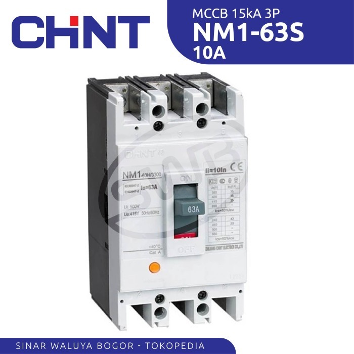Jual Mccb Chint Nm1-63S 15Ka 3P 10A S.D 63A | Shopee Indonesia