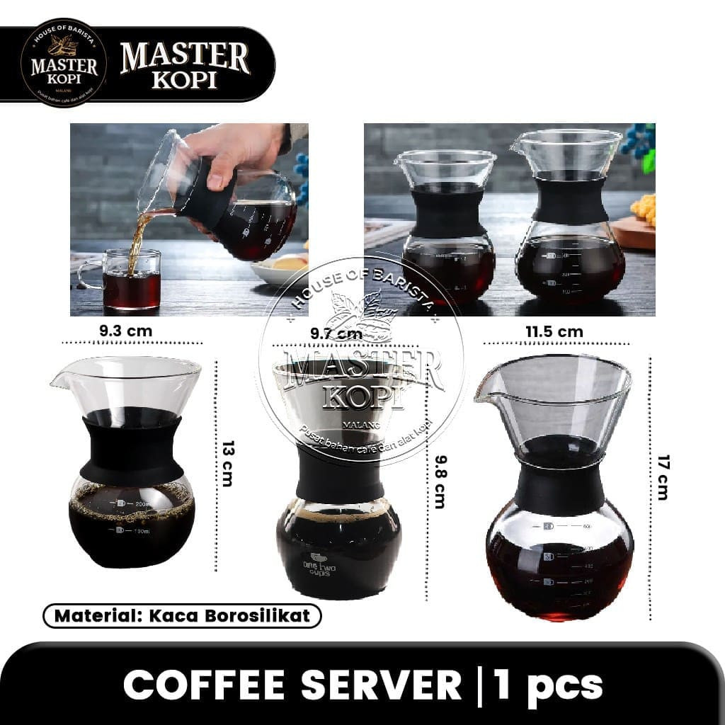 Jual Server Kopi Coffee Server Drip Pour Over Borosilicate Glass Carave Karet (1 pcs) | Shopee ...