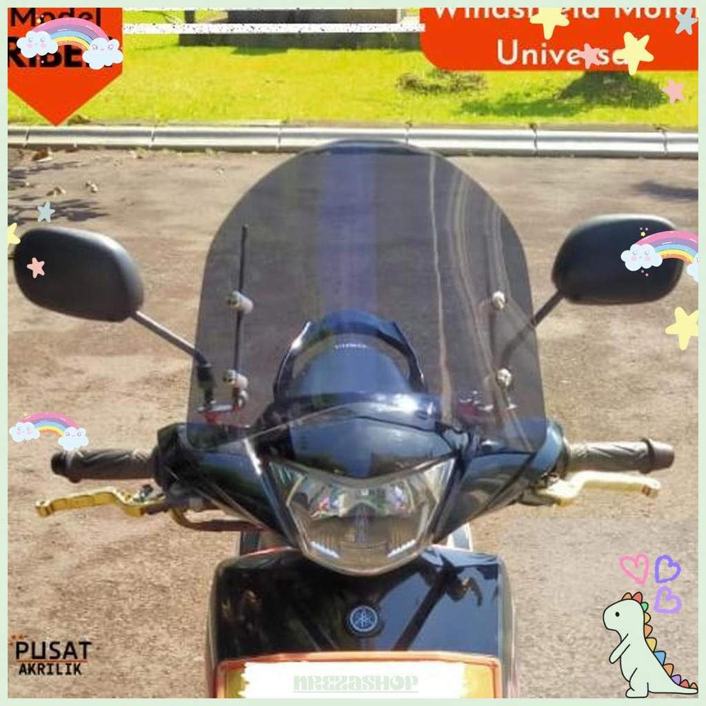 Jual Windshield Motor Universal Rayben Ukuran 30Cm X 40Cm Visor Tameng ...
