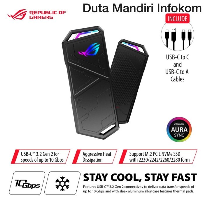 Jual Asus Rog Strix Arion ESD-S1C M.2 NVMe SSD Enclosure USB3.2 Gen2 Type-C | Shopee Indonesia