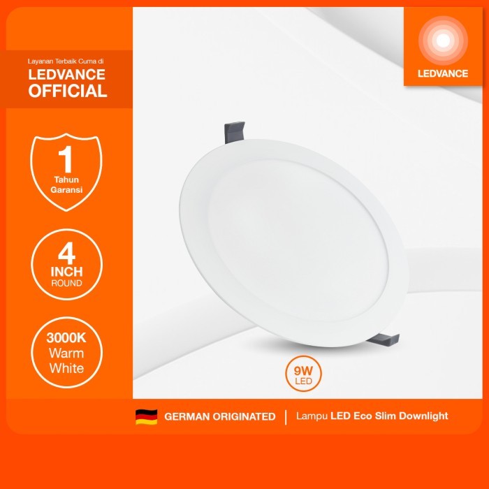 Jual LEDVANCE Lampu LED ECO Slim Downlight 9W Bulat 4 Inch Warm White ...