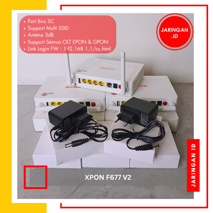 Jual 5 PCS MODEM ONT XPON F677 V2 DENGAN ADAPTOR | Shopee Indonesia