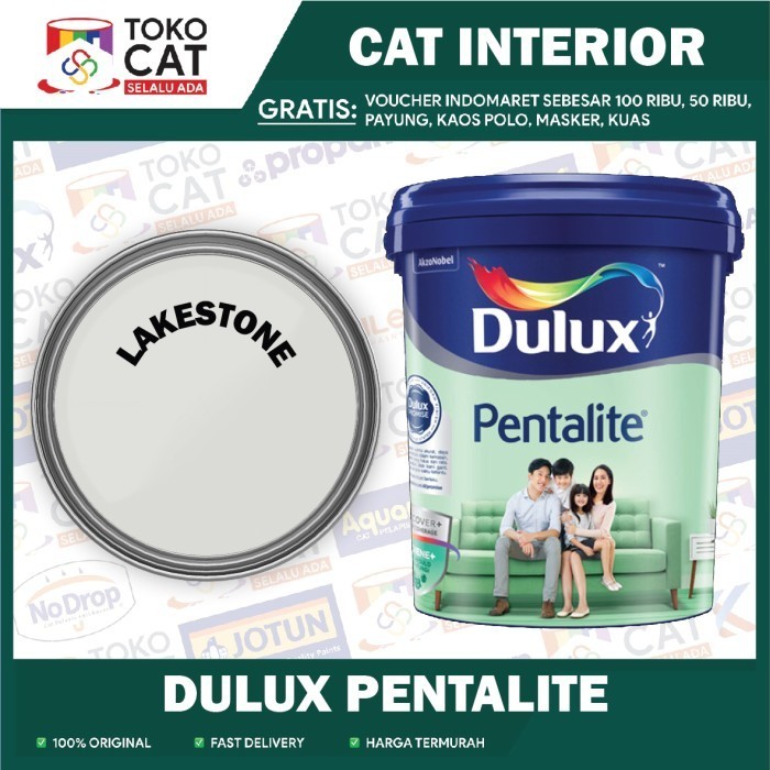 Jual CAT TEMBOK INTERIOR PREMIUM DULUX PENTALITE WARNA LAKESTONE 20 ...