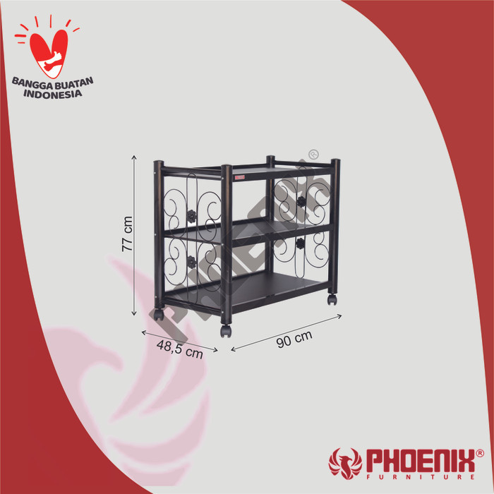 Jual Rak Tv Dorong Besi Phoenix 3 Susun | Shopee Indonesia