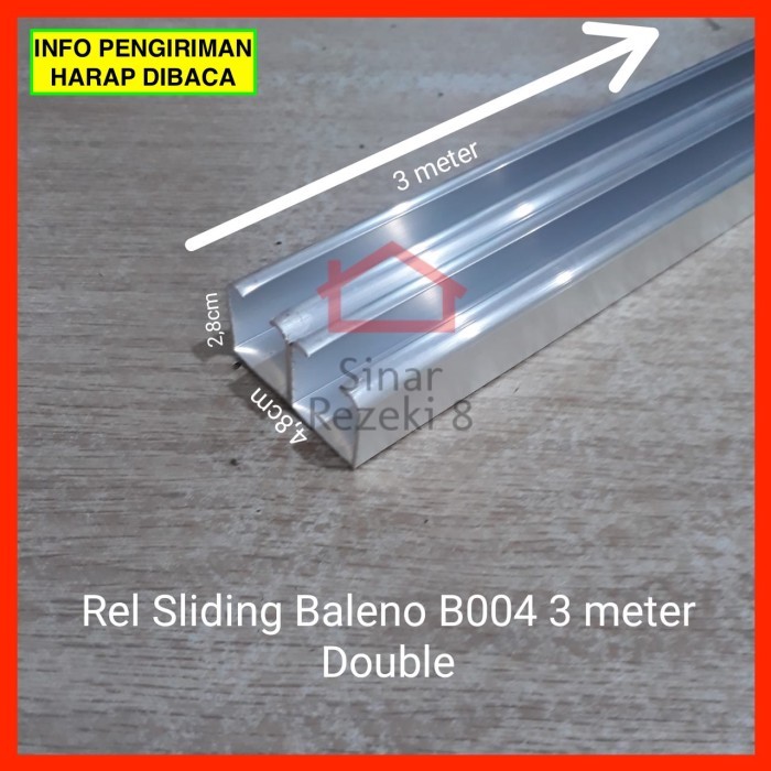 Jual Rel Sliding B004 Double 3 Meter / Aluminium Pintu Lemari Gantung ...