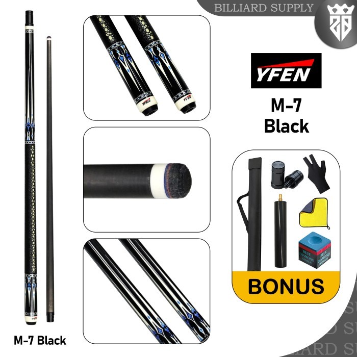 Jual YFEN M7 Leather Wrap Carbon Fiber Play Stik Billiard - Paket ...