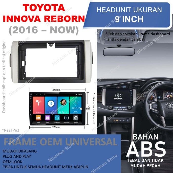 Jual Frame Panel Headunit Android 9 Inch Untuk Mobil Toyota Innova ...