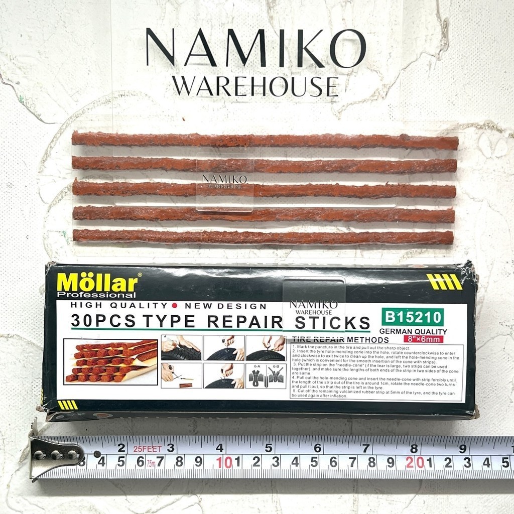 Jual MOLLAR Lem tambal ban tubles 8 inch x 6 mm ISI 30 PCS | Shopee ...