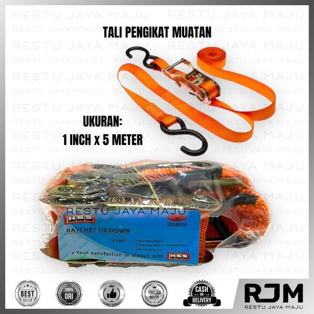 Jual HSS Tali Pengikat Muatan 1 " inchx5m Rachet Tie Barang Down Cargo ...