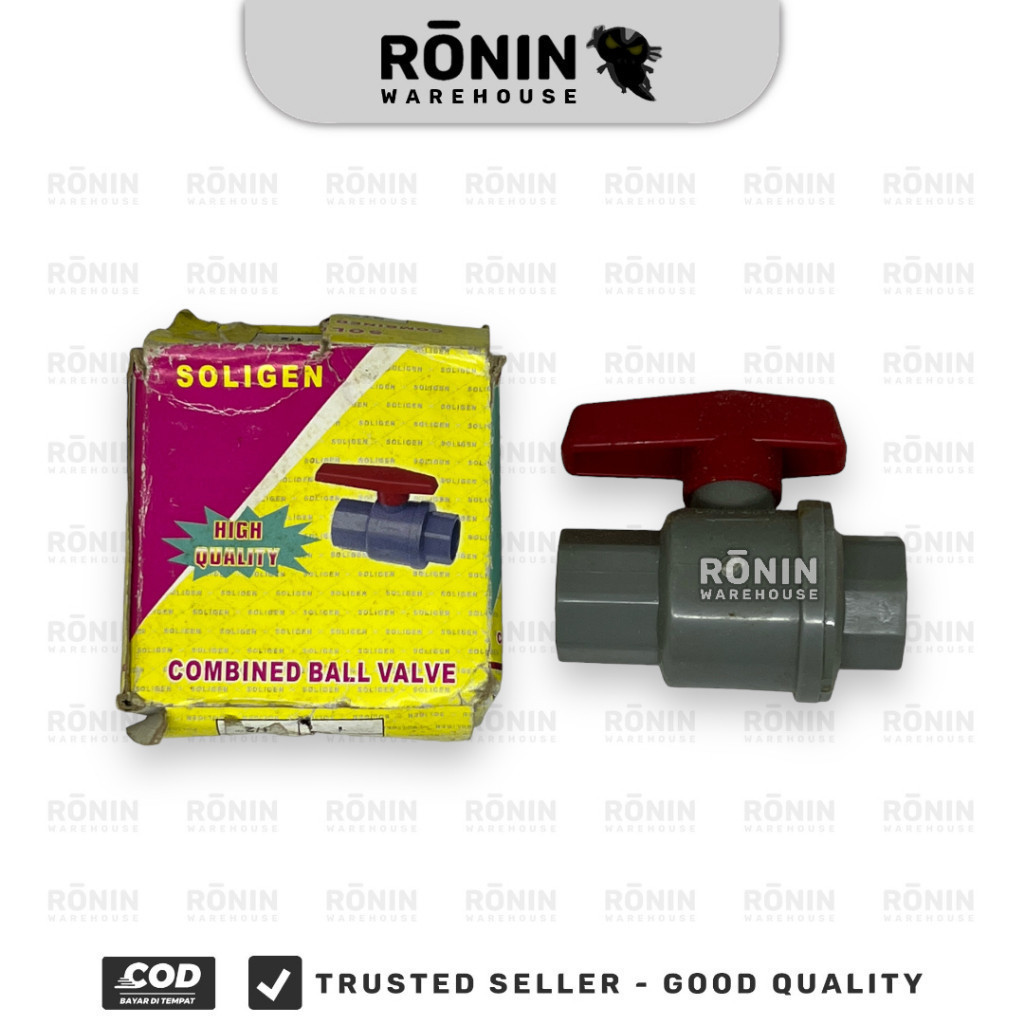 Jual SOLIGEN Ball Valve PVC 1/2 3/4 1 " inch Inch Stop Kran Pipa ...