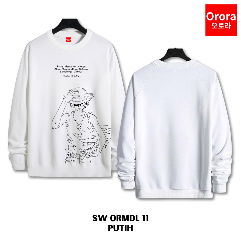 Jual Orora Sweater Pria Anime Monkey D Luffy One Piece - SW ORMDL 11 ...